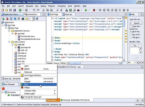 Using AJAX with AjaxTags - Architecture tutorial - developer Fusion