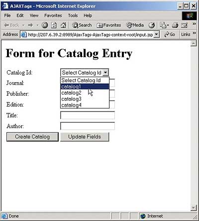 Using AJAX with AjaxTags - Architecture tutorial - developer Fusion
