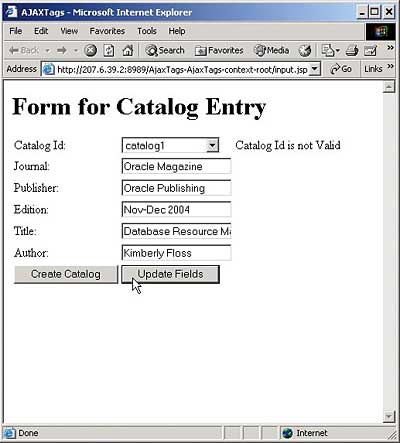 Using AJAX with AjaxTags - Architecture tutorial - developer Fusion